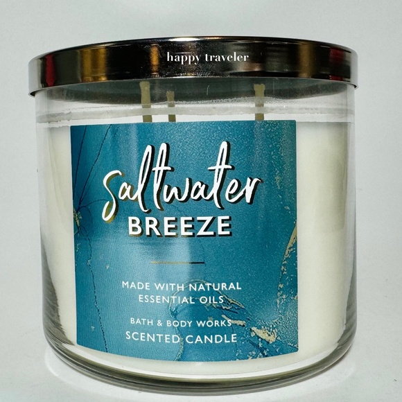 Bath & Body Works | Accents | Saltwater Breeze 3 Wick Candle | Poshmark